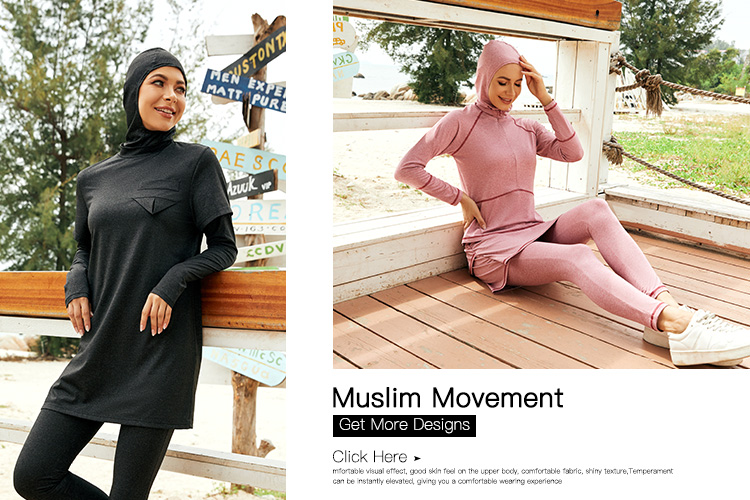 2024 New Muslim Sports Wear: Black Modest Active Hijab Tracksuit, High ...