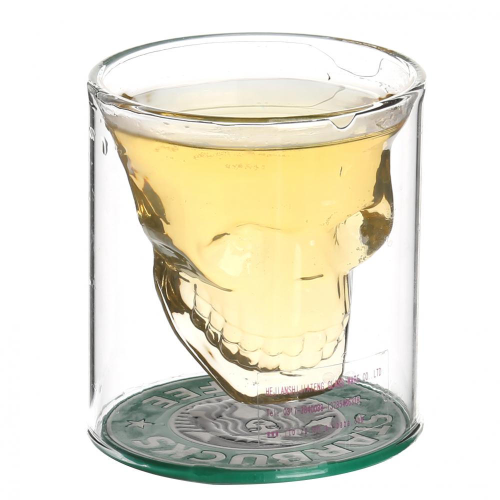 Borosilicate Double Wall Skull Wine Glass, High Quality Borosilicate ...