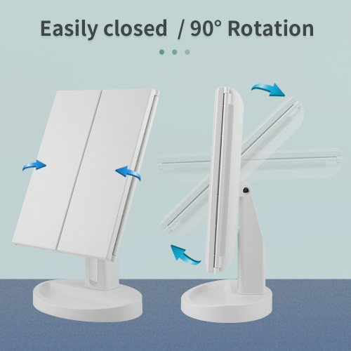 3 Color Lighted Desktop Trifold Make Up Mirror คุณภาพสูง 3 Color ...