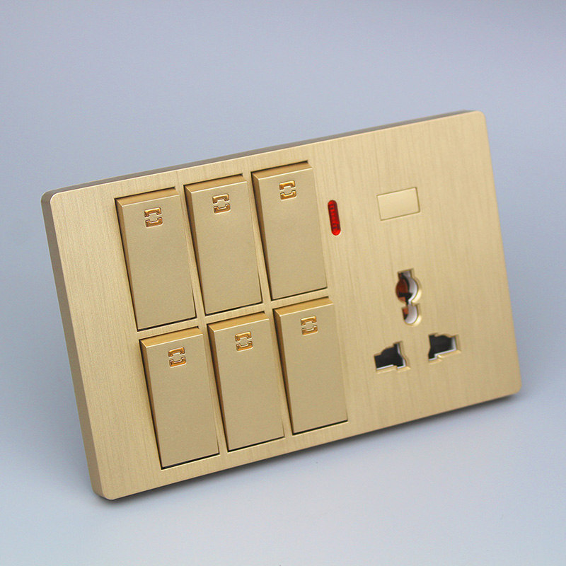 Nepal 6 Gang Switch With Mf Socket And Dimmer Provision, High Quality ...