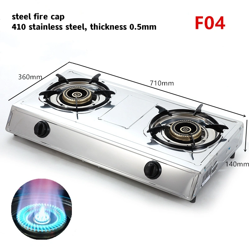 Suppliers for Gas Stove Double Burners Stainless Panel