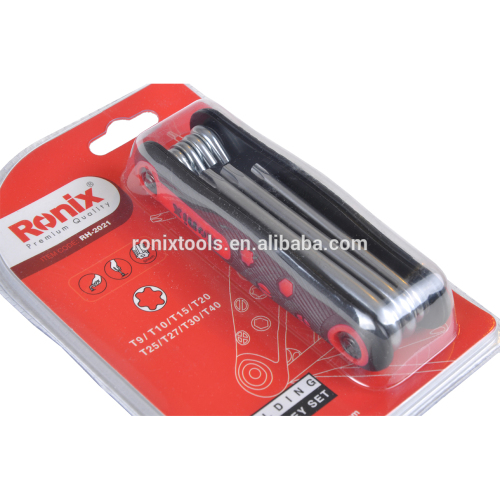 Ronix Folding Torx Key Set (8 개) Rh-2021 - Alu Grip Torx Key Set (8 개 ...