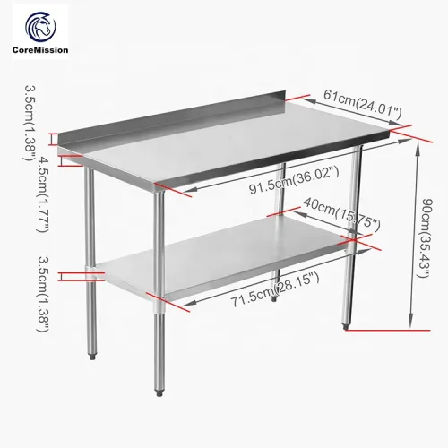 Stainless Steel Kitchen Working Table With Backsplash, High Quality ...