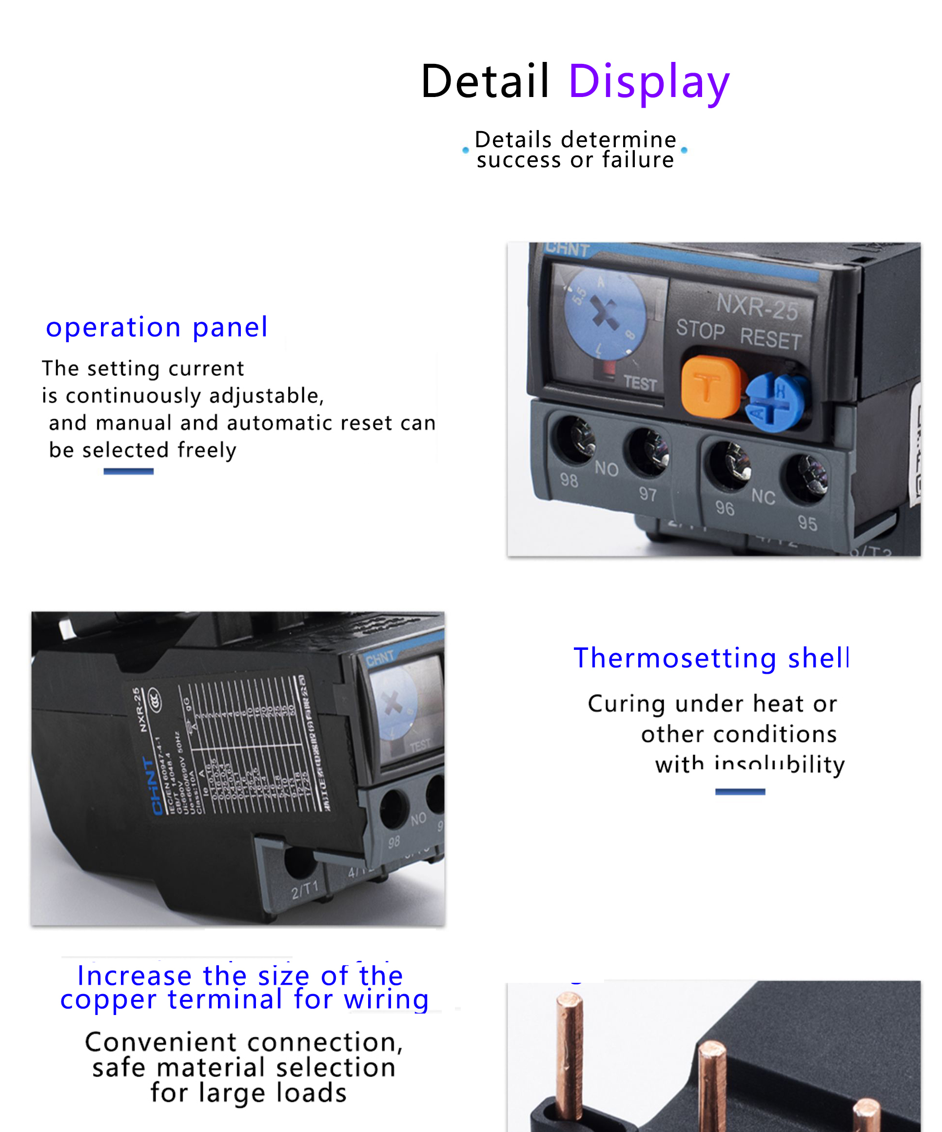 Nxr Series Thermal Overload Protector Relay - 38a Current Range, High ...