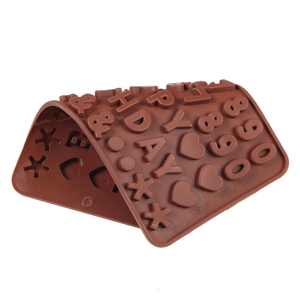 Silicone Letter And Number Molds For Chocolate Cookies Happy Birthday ...