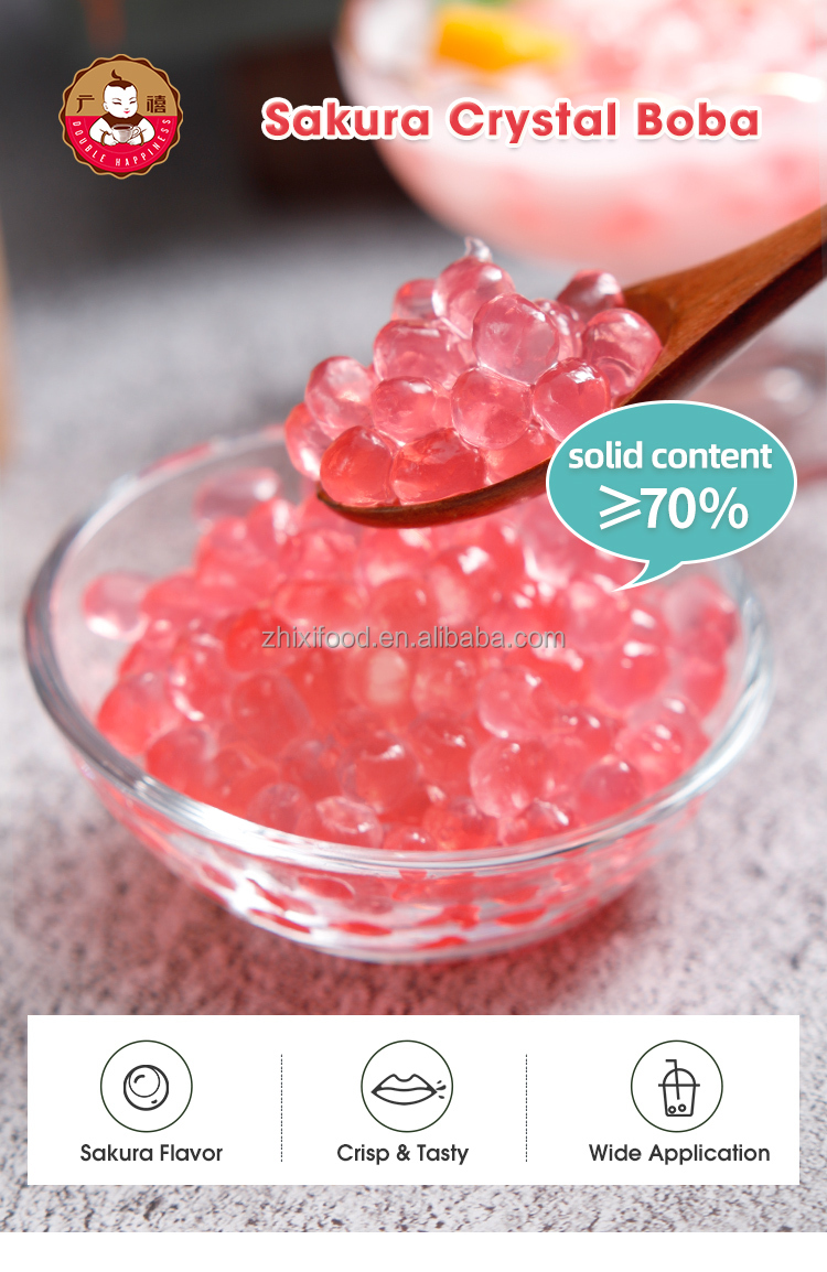 1kg Sakura Crystal Boba Pearls: Konjac Boba For Drinks, High Quality ...