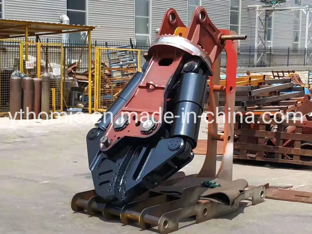 Crawler Excavator Demolishing Concrete Steel Metal Scrap Multi Crusher ...