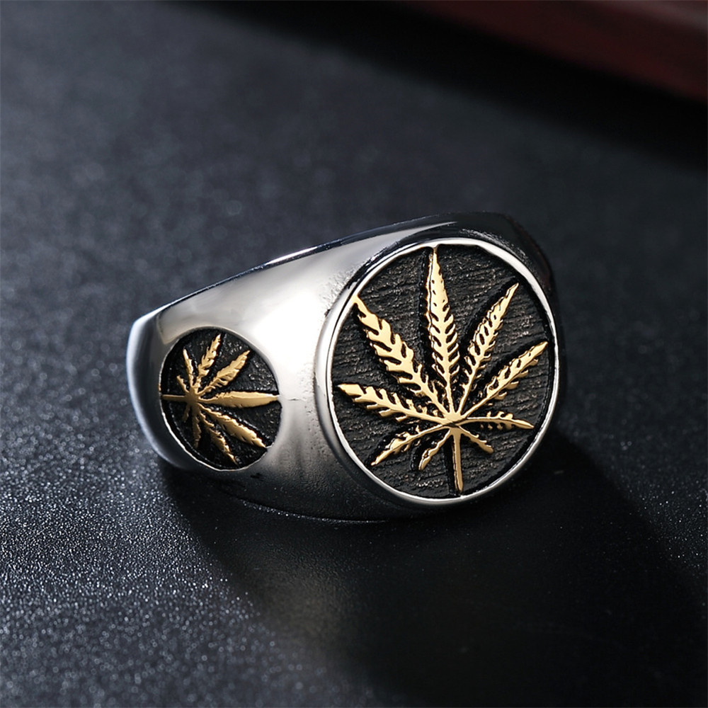 Wholesale Middle Eastern Leaf Stainless Steel Rings With Gold Plating ...