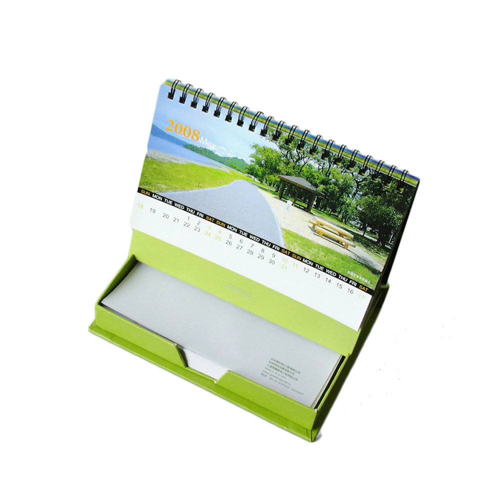 Spiral Binding Desk Top Calendar With Memo Pad, High Quality Spiral ...