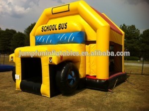Yellow Color Inflatable School Bus Bounce House For Tots, High Quality ...