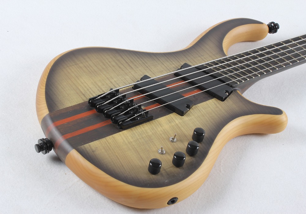 Fan-fret Neck Through Body 5-string Electric Bass Guitar: A ...