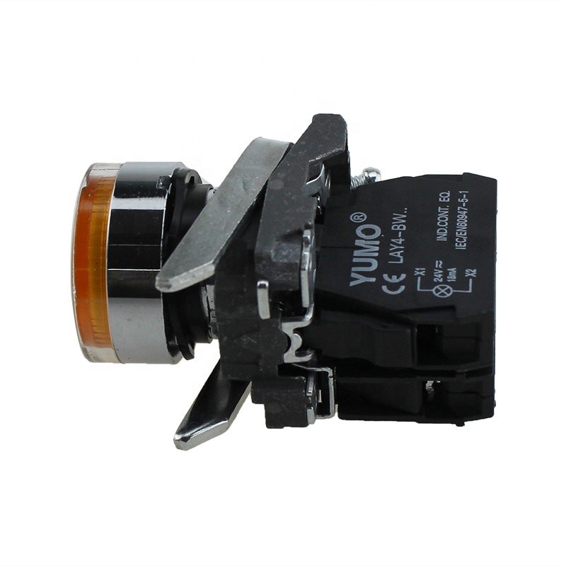 Yellow Led Push Button Industrial Electrical Switch Lay4-bw3561, High ...