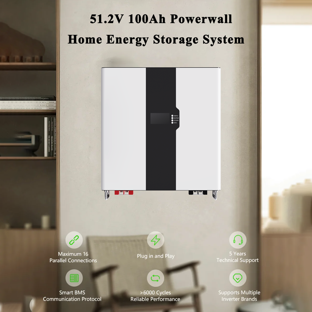 Ztgf 5kwh Wall-mounted Energy Storage System - Lithium Ion Batteries ...