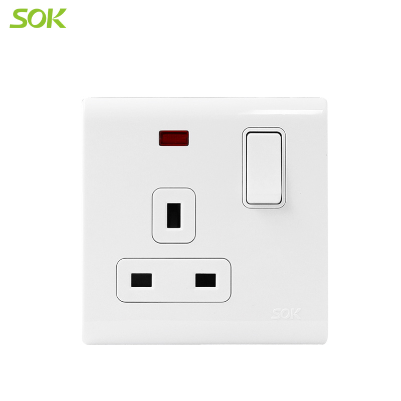1gang13a 250v Single Pole Switch Socket Outlet, High Quality 1gang13a ...