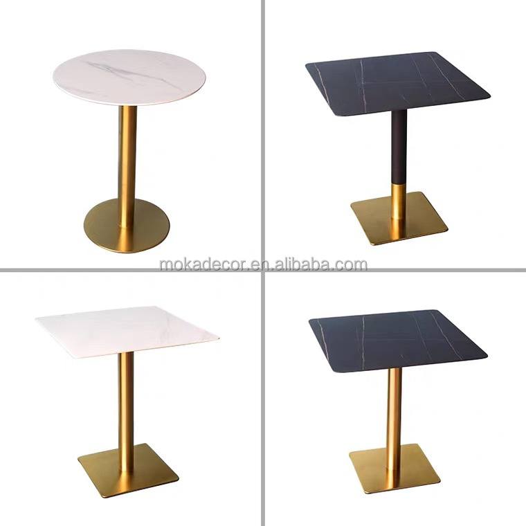 Modern Luxury Square Faux Marble Commercial Coffee And Dining Tables ...