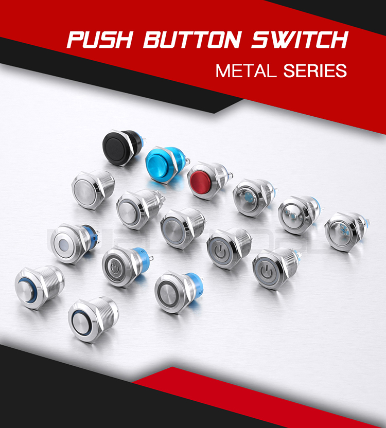 16mm Motorcycle Horn Push Button Switch - Ip65 Waterproof Black Max ...