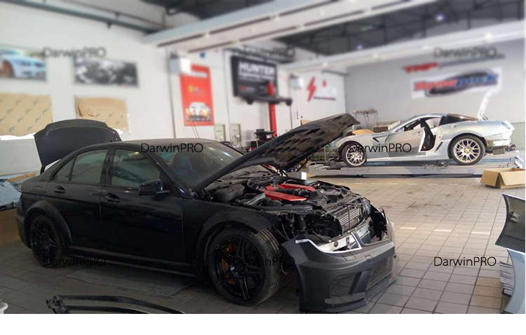 Black Series Style Full Body Kit For Mercedes 2012-2014 W204 C180 C200 ...
