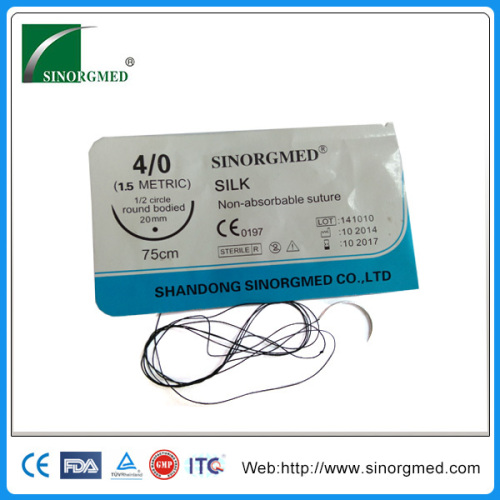 75cm Nature Medical Surgical Silk Braided Suture, High Quality 75cm ...