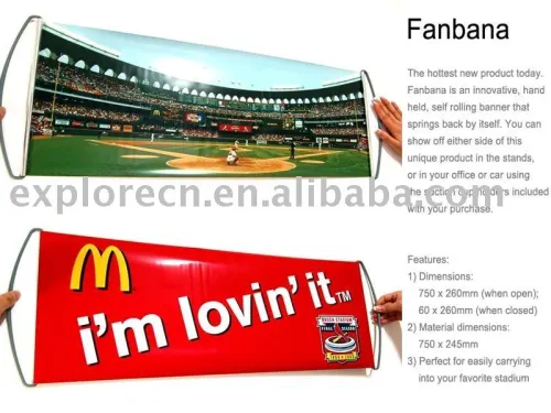 Hand Retractable Banner Fanbana Fan Banner, High Quality Hand ...