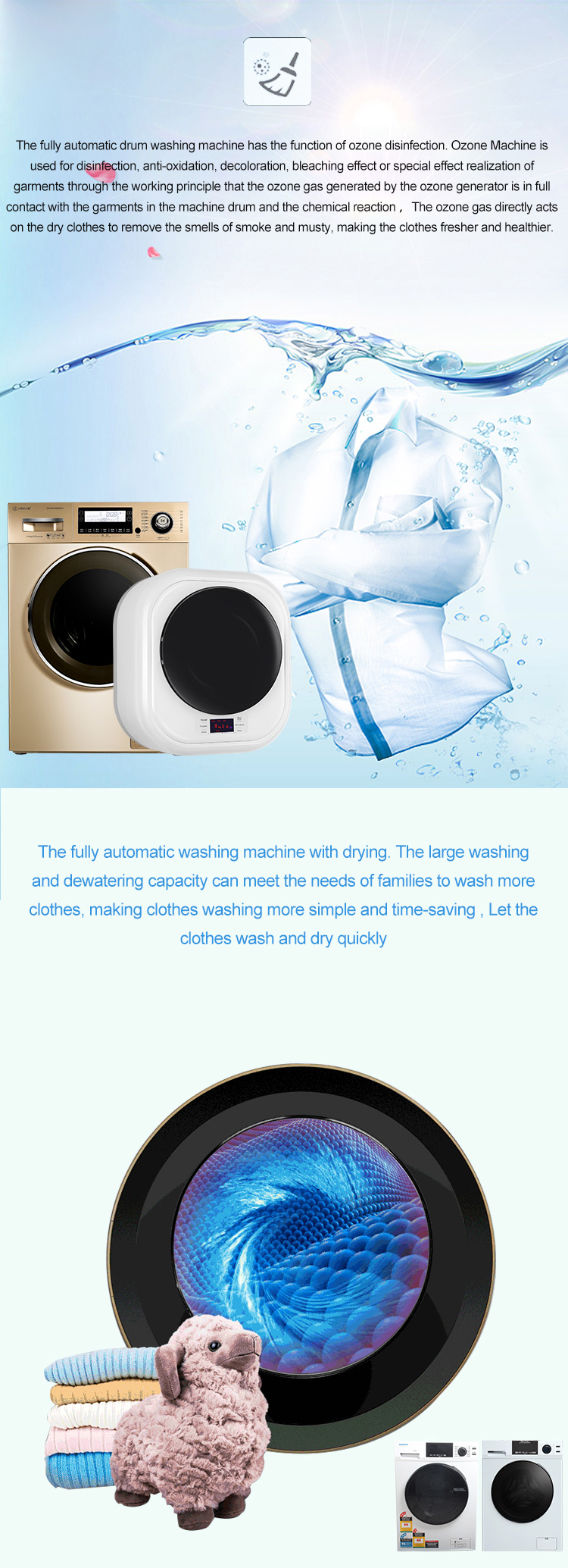 2.5kg Mini Front Loading Washing Machine For Home, Villa, Or Hotel ...