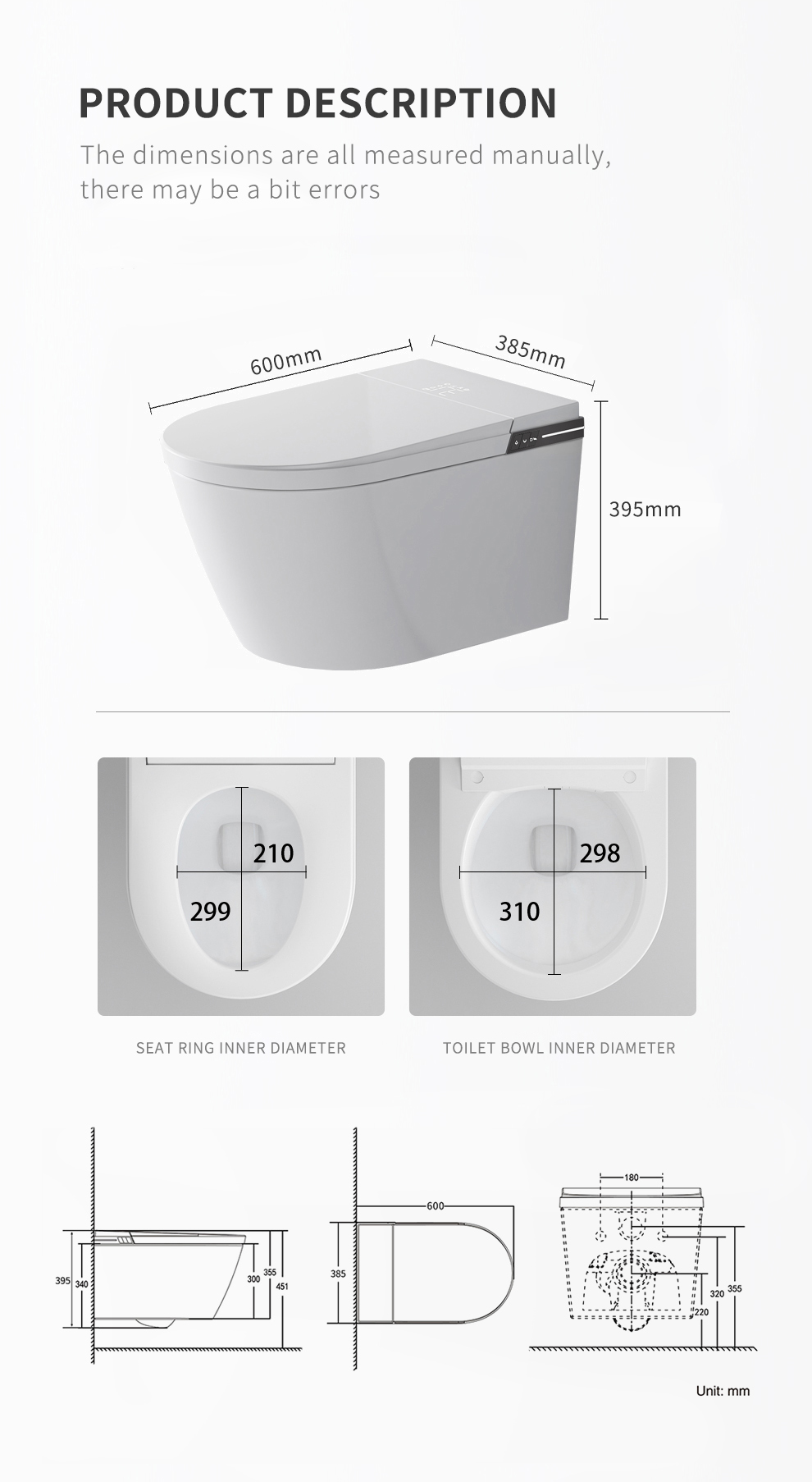 Best Wall Mounted Washdown Smart Intelligent Electric Toilet ...