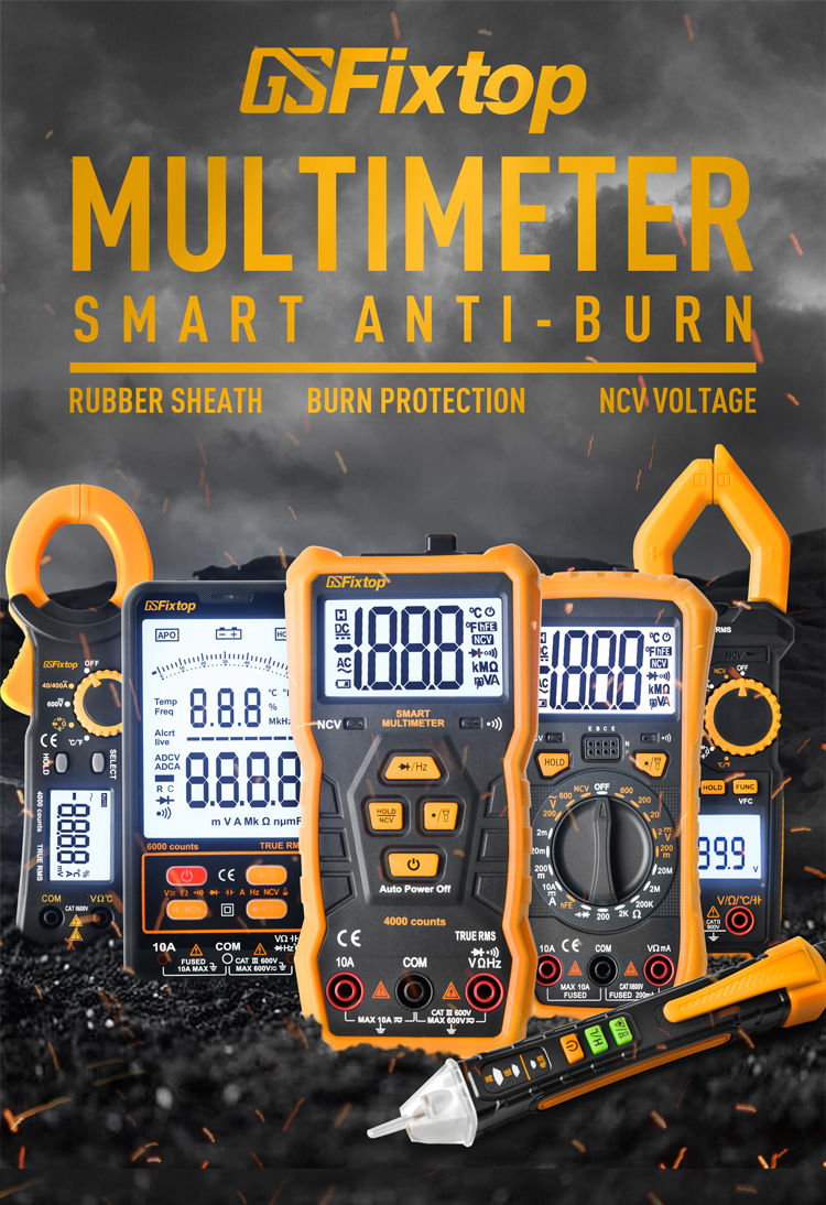 Gsfixtop 600a Ac/dc True Rms Digital Multimeter With Clamp Meter, High ...