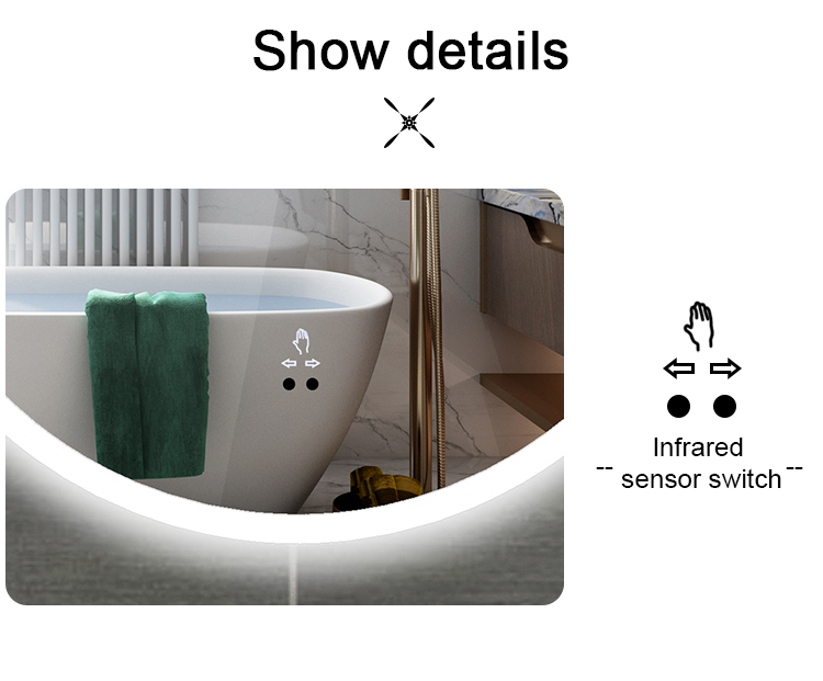 Modern Shine Led Lighted Mirror Round, High Quality Modern Shine Led ...