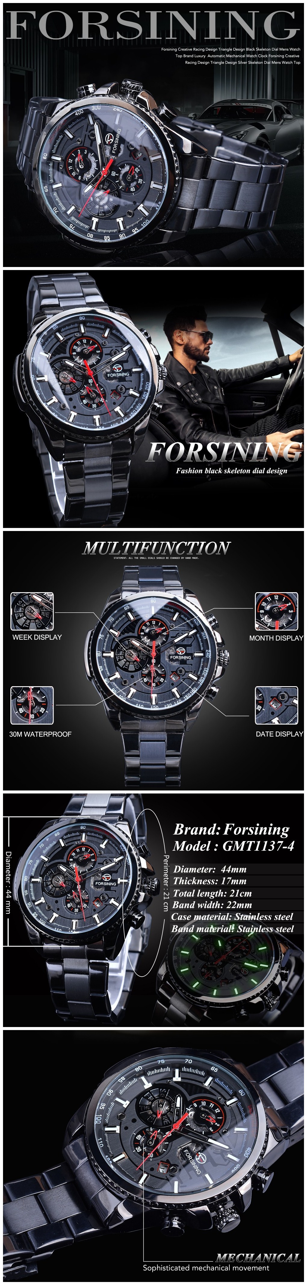 New Luxury Sport Watch With Three Dial Calendar Display And Stainless ...