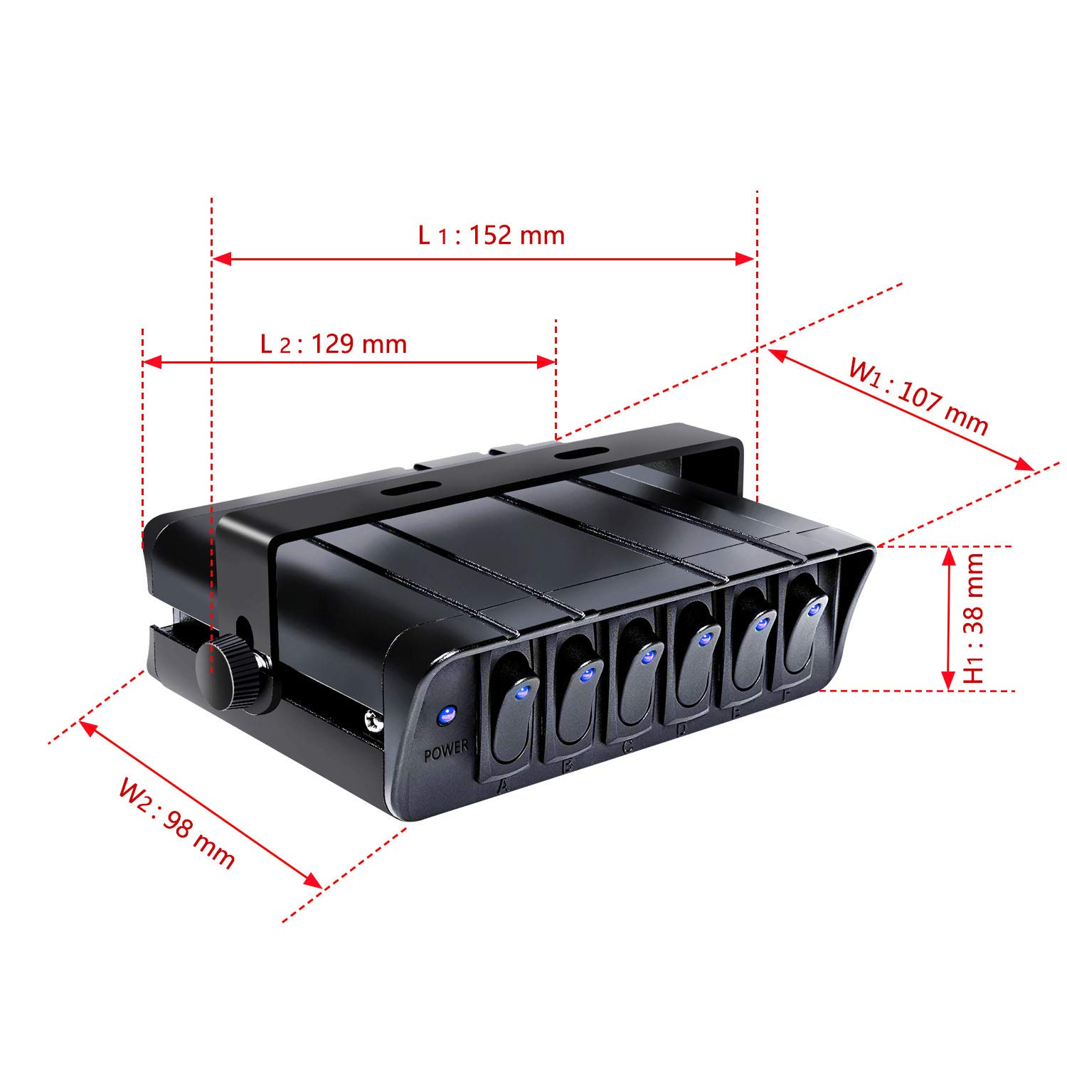 6 Gang 12v Rocker Switch Box For Automotive And Marine Vehicles, High ...