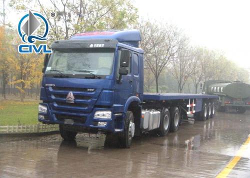 Sinotruk Cimc Container Carrying Flatbed Semi Trailer รถบรรทุก คุณภาพ ...