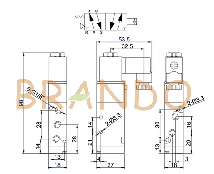 Airtac Type 4V110-06 1/8'' 5/2 Way Pneumatic Solenoid Valve China Manufacturers Suppliers ...