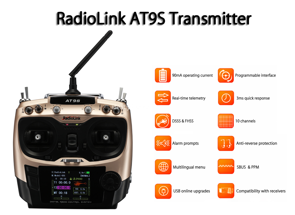 Drone Parts Radiolink At9s Transmitter With R9ds Receiver, High Quality ...