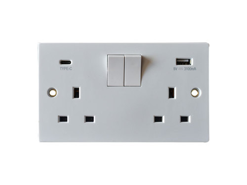 13a Single Pole 2gang Switched Socket, High Quality 13a Single Pole ...