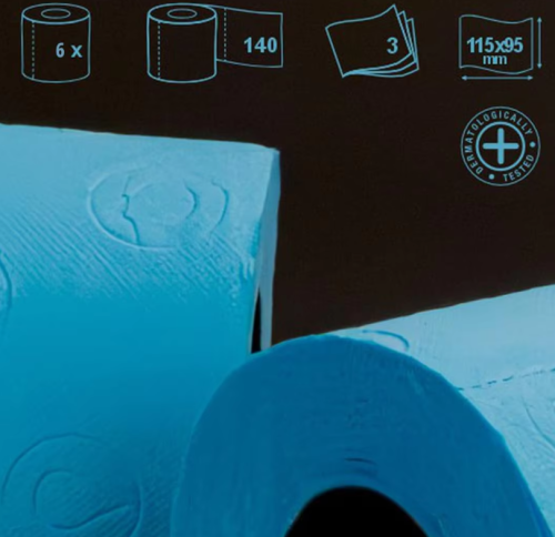 Festive Blue Eco Disposable Wood Pulp Toilet Paper, High Quality ...