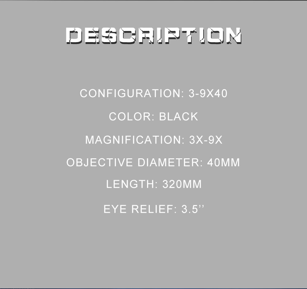 Luger Tactical Long Range Hunting 3-9x40 Scope, High Quality Luger ...