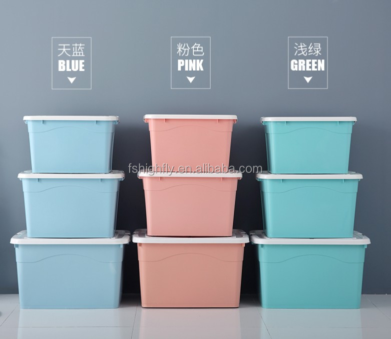 50 Sets 50l Stackable Plastic Clothes Storage Boxes With 4 Wheels, High ...