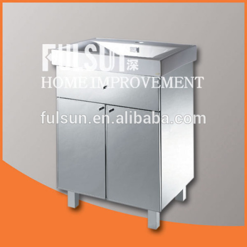 Stainless Steel Floor Standing Vanity Cabinet With Rectangular Ceramic ...
