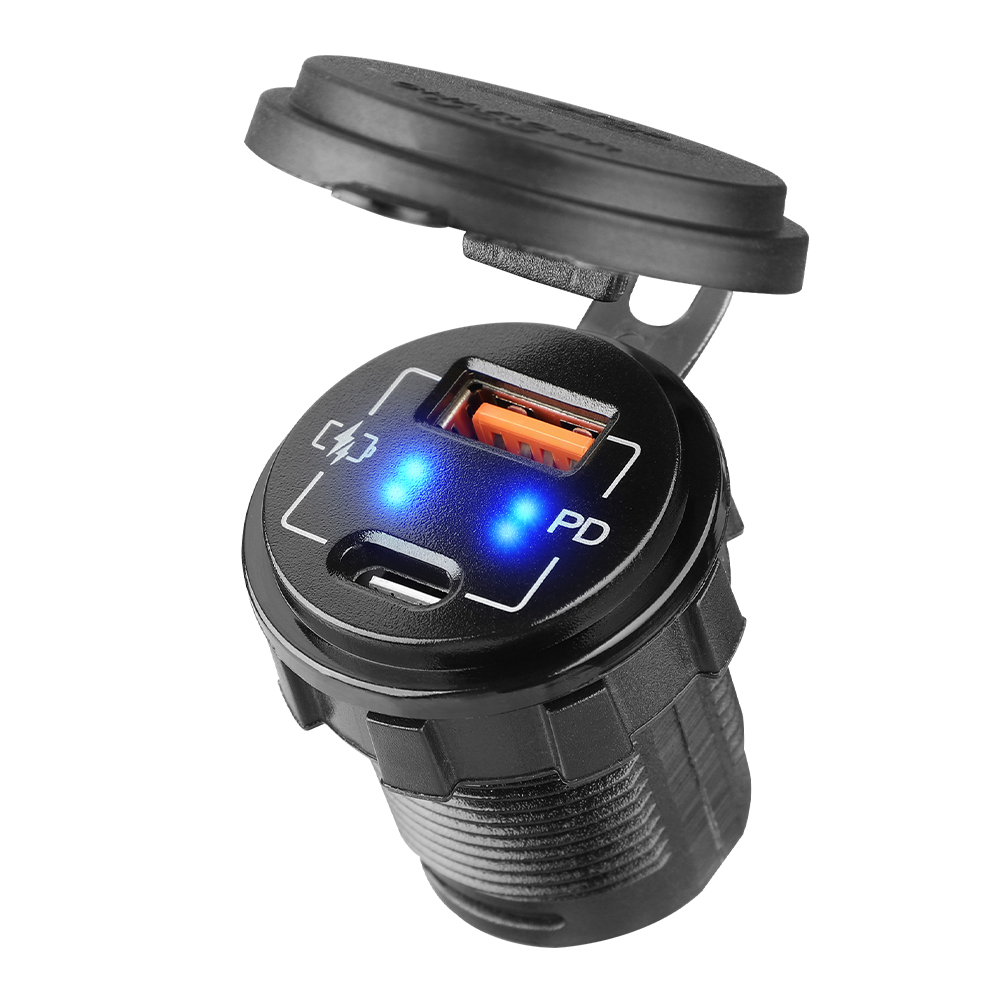 24v Socket Voltmeter Bus Universal 12v 36w Qc3.0 Pd Dual Usb Port ...