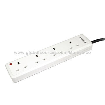British Standard Power Strip With 4 Socket Outlets, 6ft Extension Cable ...