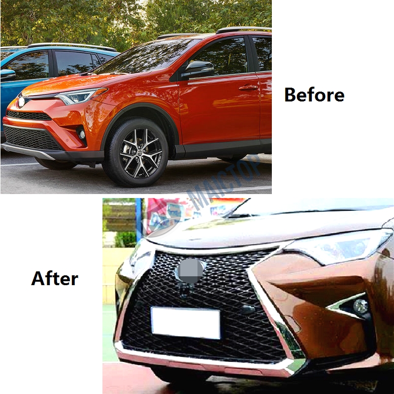 Maictop Car Body Parts Facelift Front Rear Bumper Grille For Rav4 2016 ...