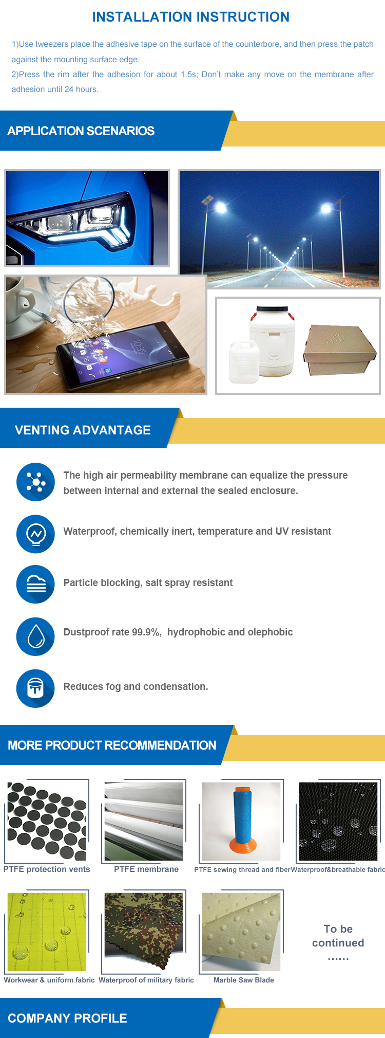 Ip67 Waterproof Eptfe Protective Vents For Automotive Applications ...