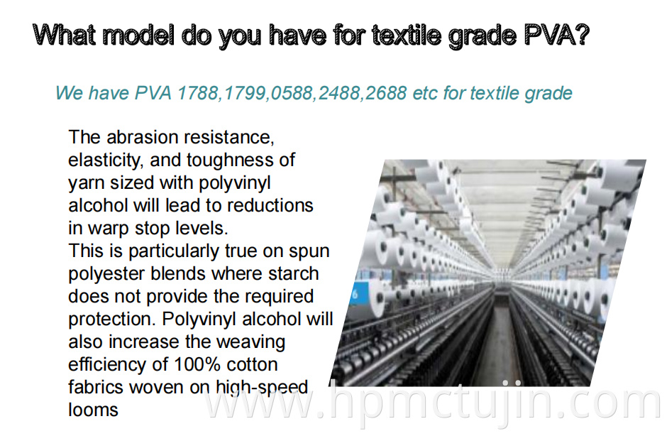 PVA 1788 1799 0588 2688 for textile sizing China Manufacturers ...