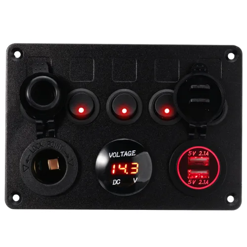 5 Gang Boat Switch Panel 12v Dual Usb Socket 4.2a Circuit Breaker ...