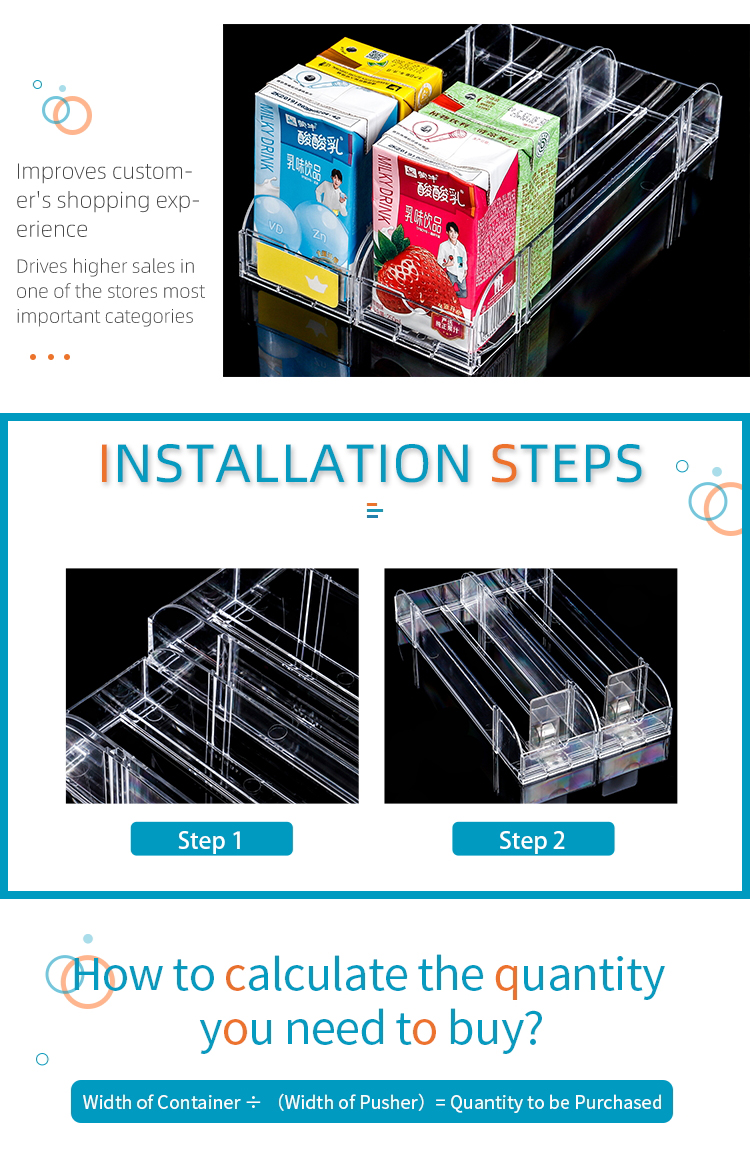 Retail Shelving Store Shelf Spring Pusher For Cigarette Display Rack In ...