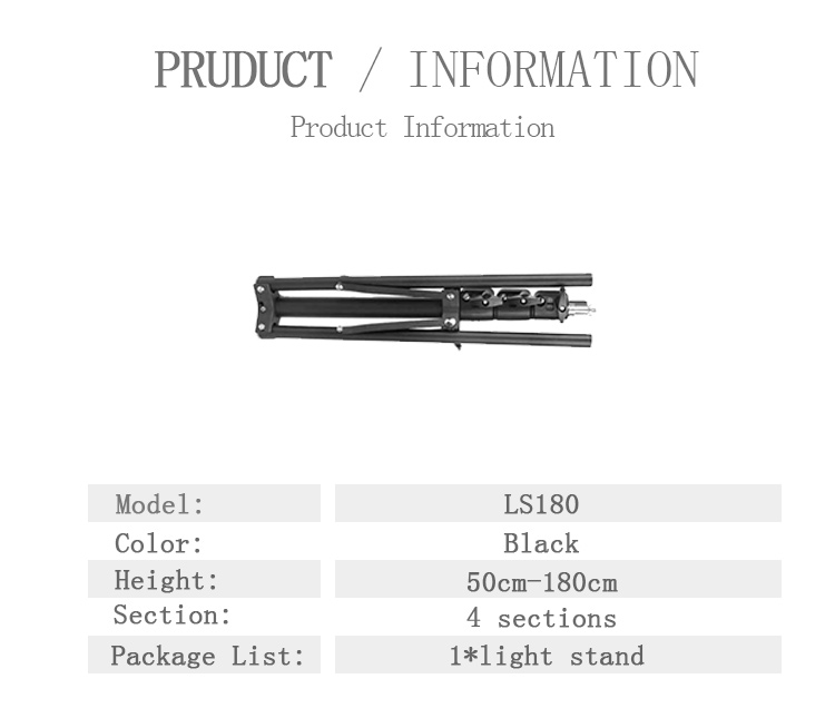 Aluminum Alloy Photography Reverse Folding Leg Light Stand, High ...