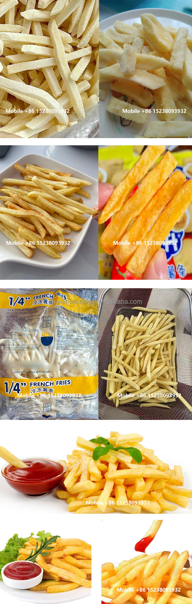 Moxin Semi-automatic Frozen French Fries Production Line And Chips ...