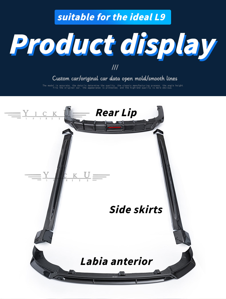 Carbon Fiber Body Kits For Li Xiang L9: Front Lip, Rear Skirt, And ...