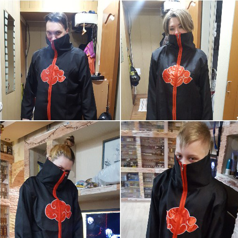 Anime Naruto Akatsuki Cloak Cosplay Costume Uchiha Itachi Ring Headband ...