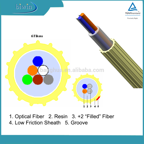 6 Core Singlemode Fiber Optic Cable For Microduct Air Blown Solution ...