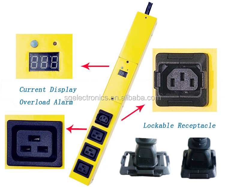 1u Rackmount Monitor Pdu With C13/c19 Connectors And Circuit Breaker ...